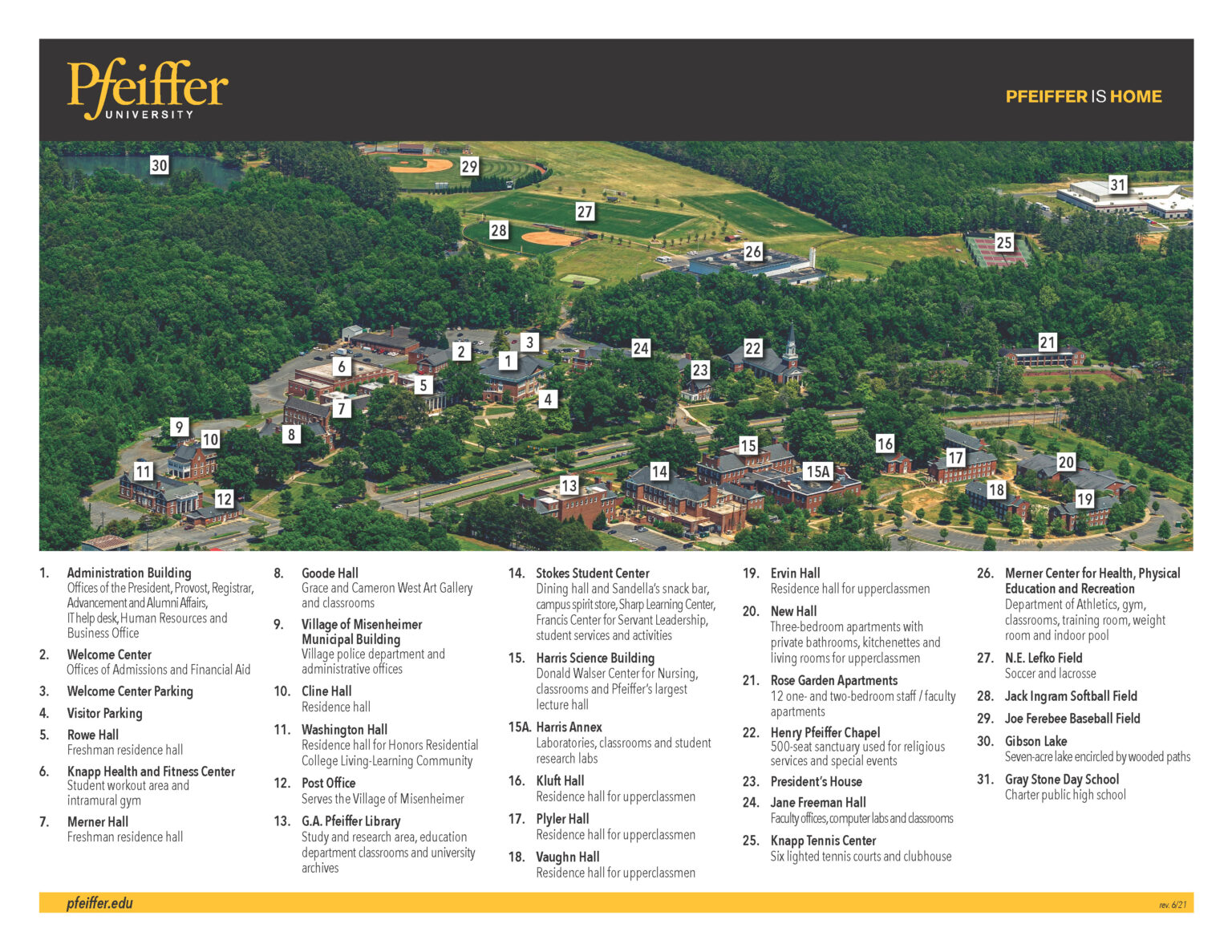 Campus Map | Pfeiffer University
